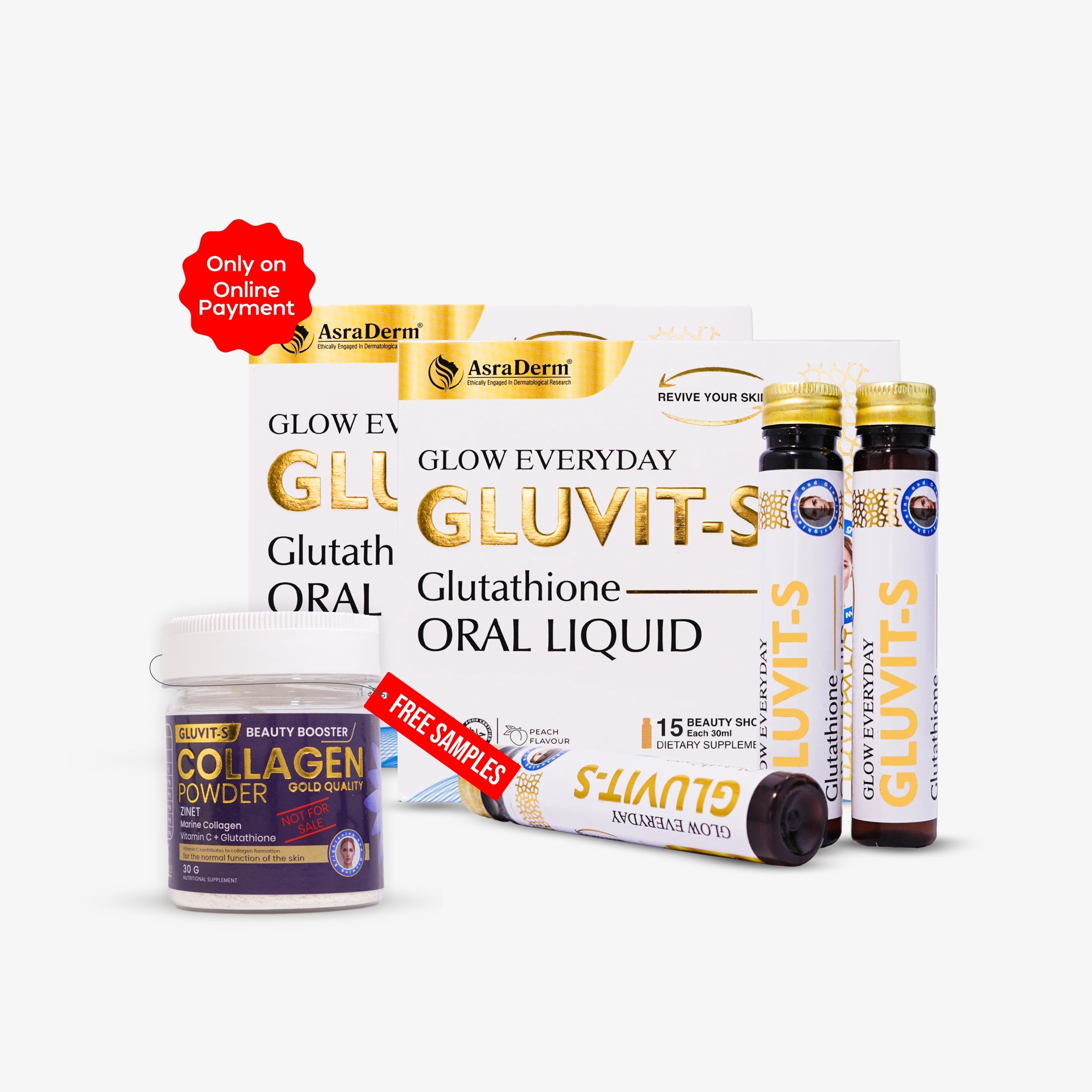 Buy 2 Gluvit-s Glutathione Oral Liquid with Free Collagen Powder Sample ...
