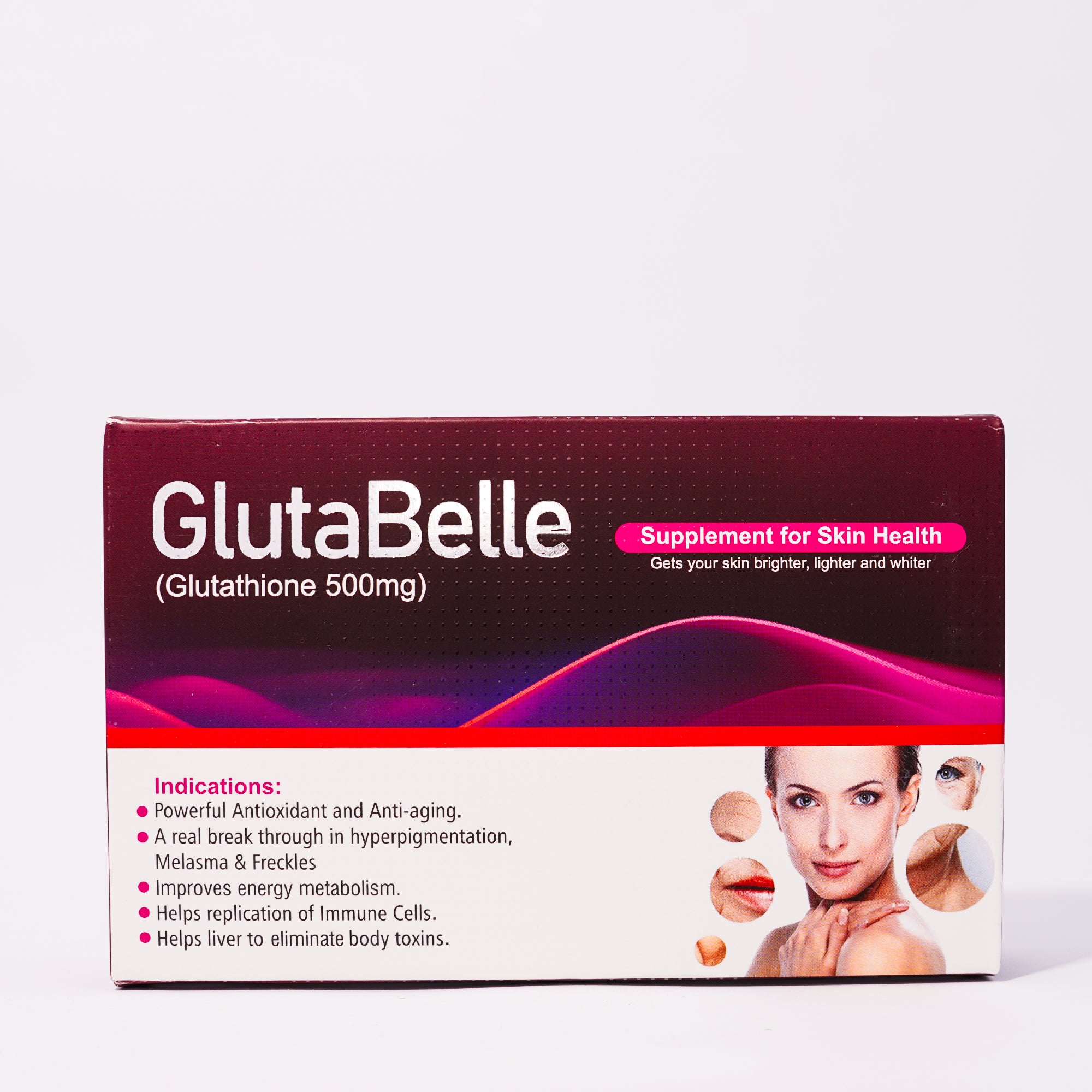 GlutaBelle Glutathione Tablets: For Brighter, Whiter & Lighter Skin