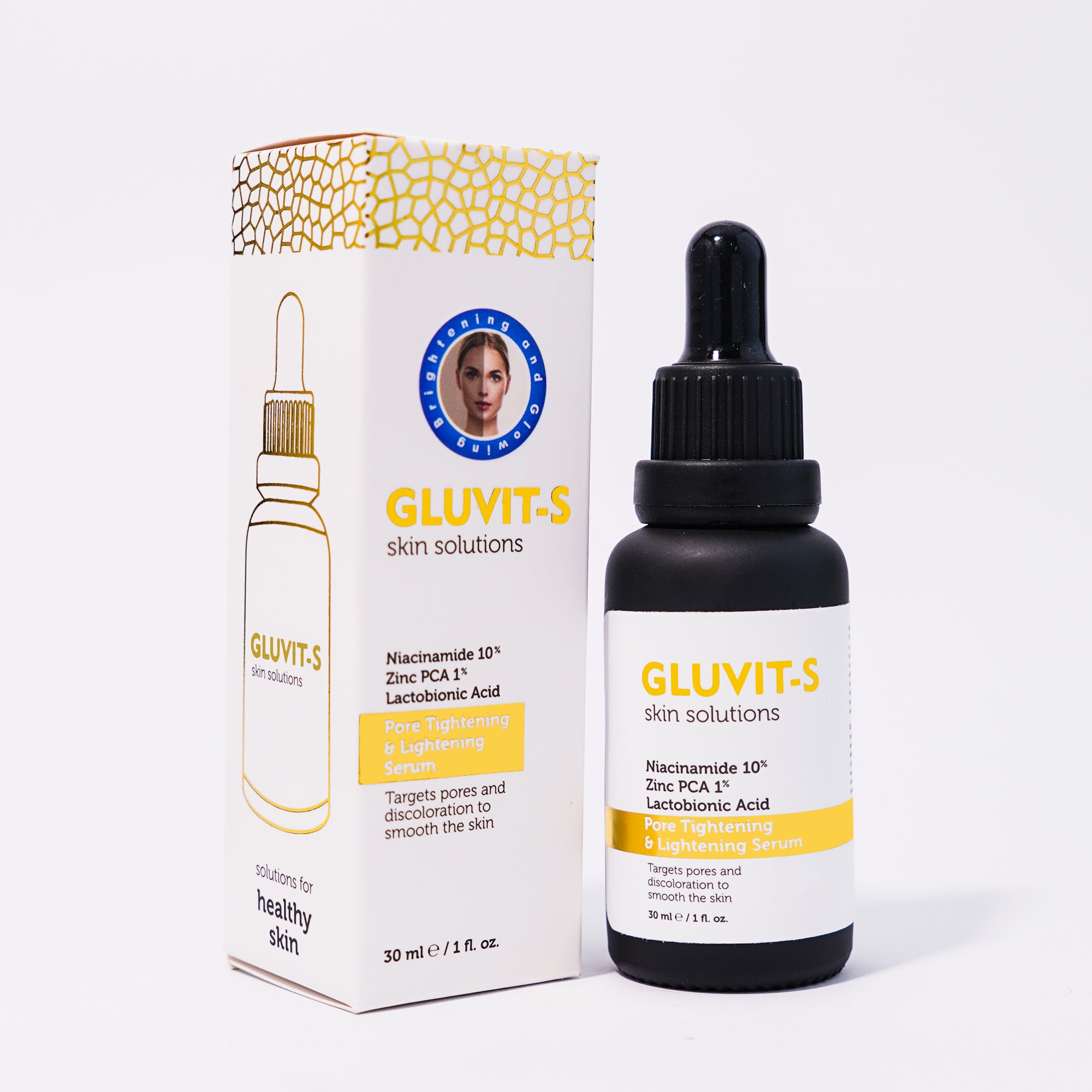 Gluvit-S Skin Solutions Pore Tightening & Lightening Serum | Advanced ...