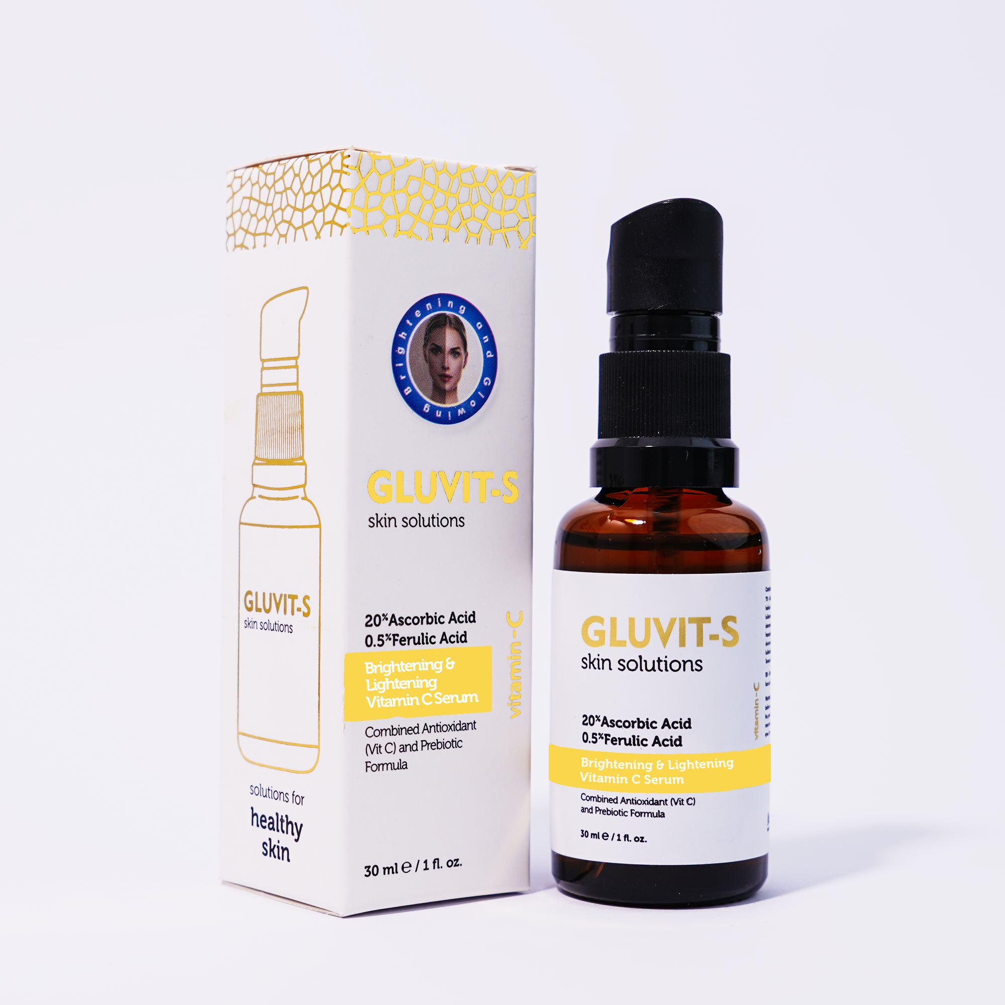 Gluvit-S Vitamin C Serum with Ferulic Acid: Brighten Skin & Reduce Dark ...