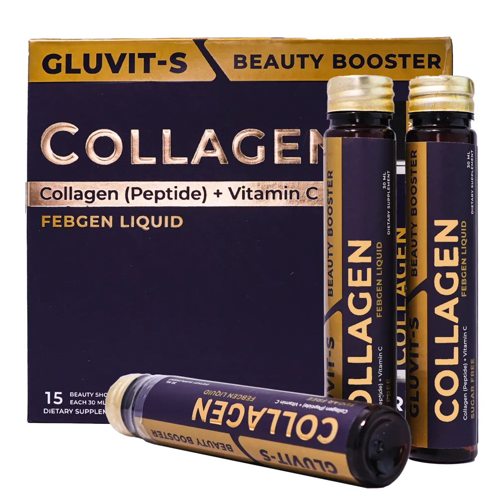 Gluvit-s Collagen (Peptide) + Vitamin C Febgen Liquid | Oral Shots